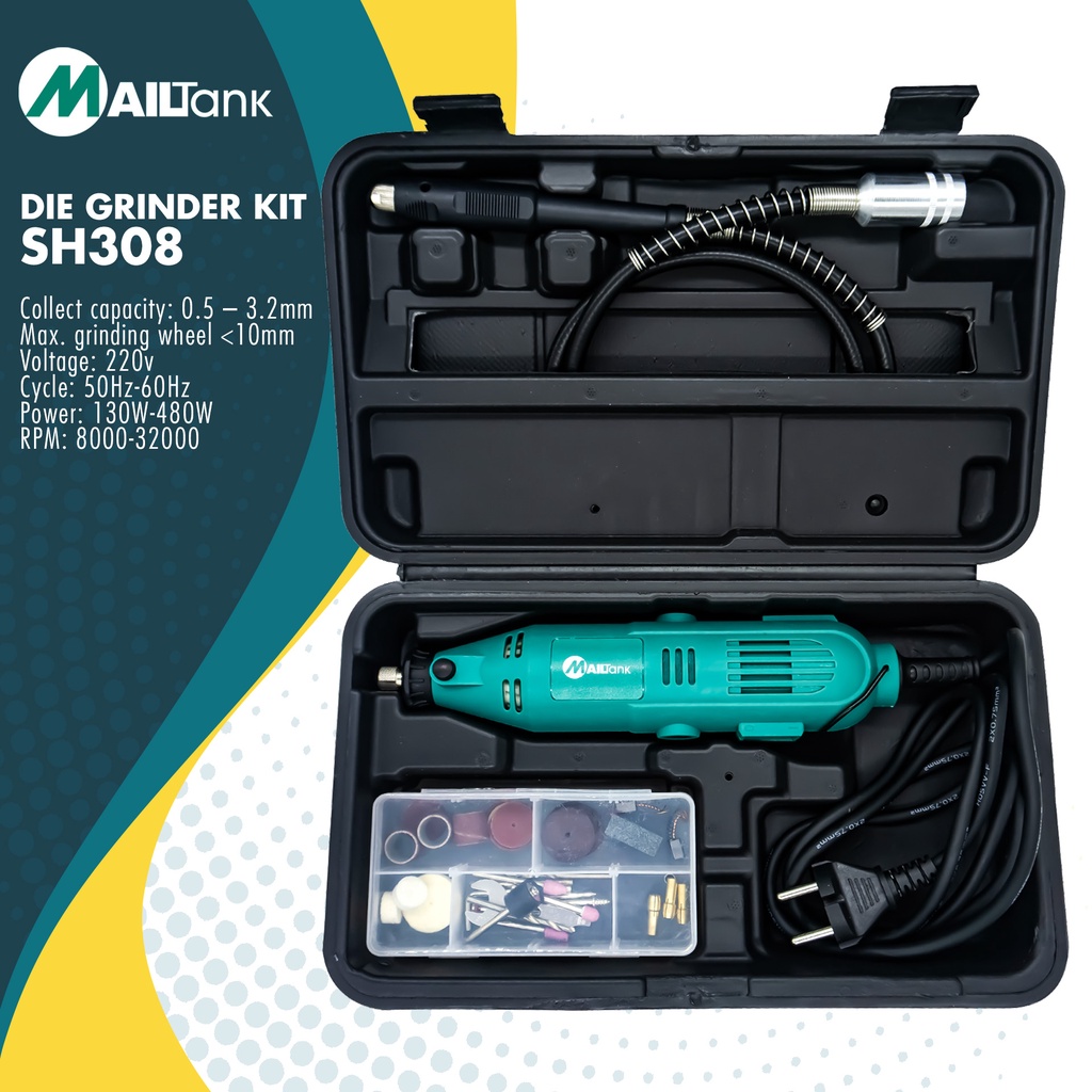MAILTANK (SH308) DIE GRINDER KIT Power: 130W-480W Voltage: 220v RPM ...