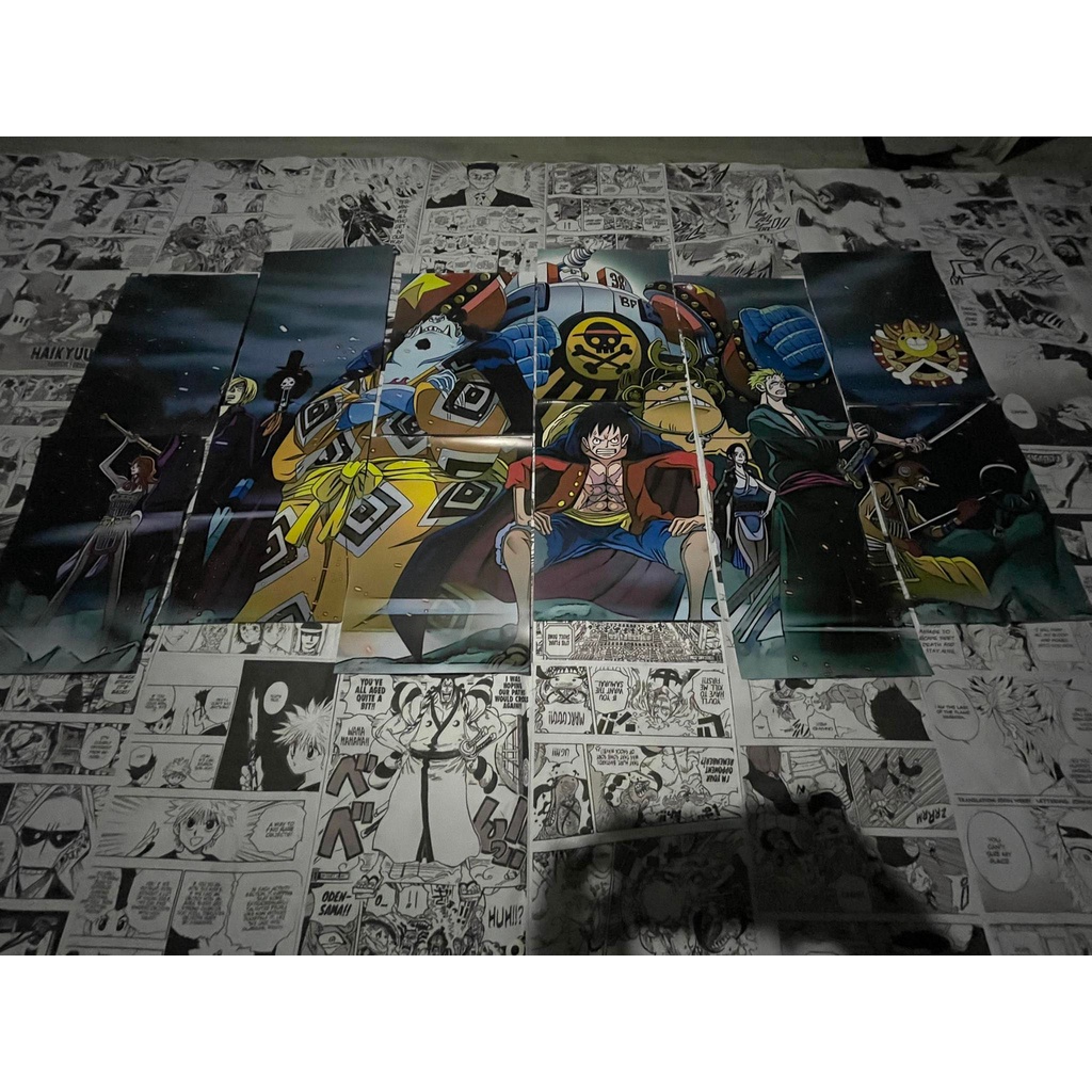 One Piece Wano Arc puzzle poster wall decor 50x25inches + 40pcs anime ...