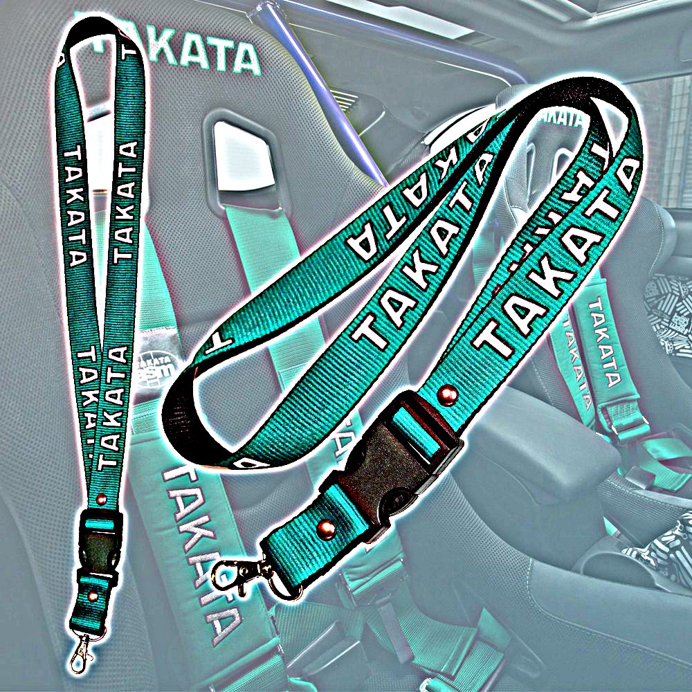 JDM Style TAKATA Logo Lanyard Cellphone Car Keychain ID Holder Mobile ...