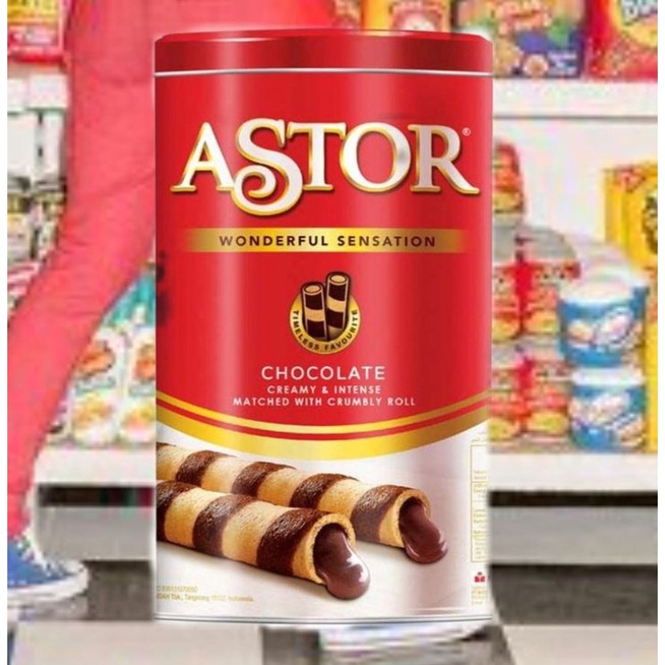 ASTOR STICK WAFER CHOCOLATE in Can 330G INDONESIA CHOCOLATE ROLL SNACK ...