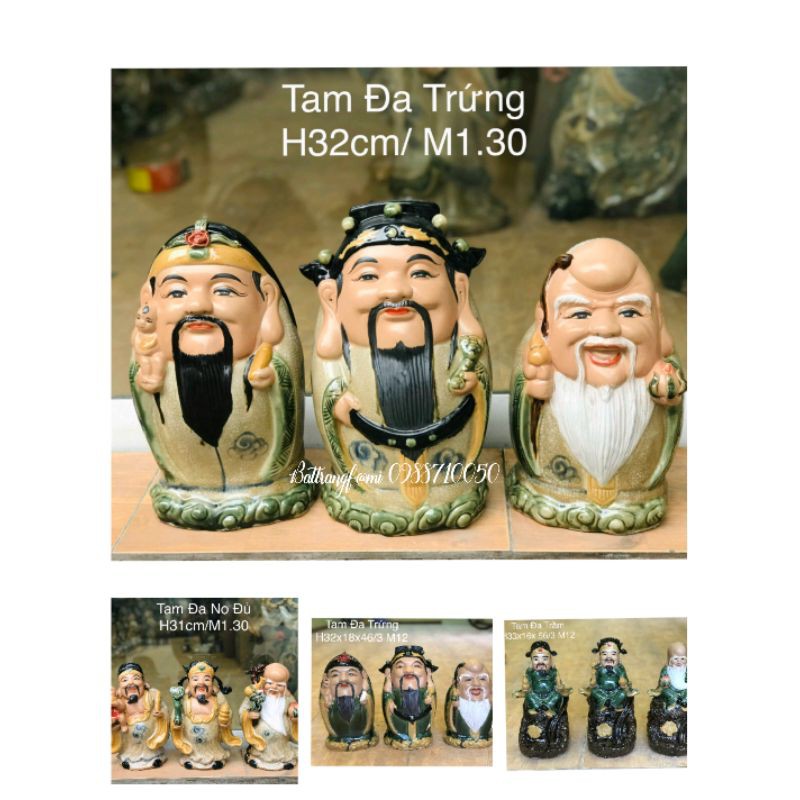 Bat Trang Porcelain Tam Da Statue Set (Artisan Goods) | Shopee Philippines