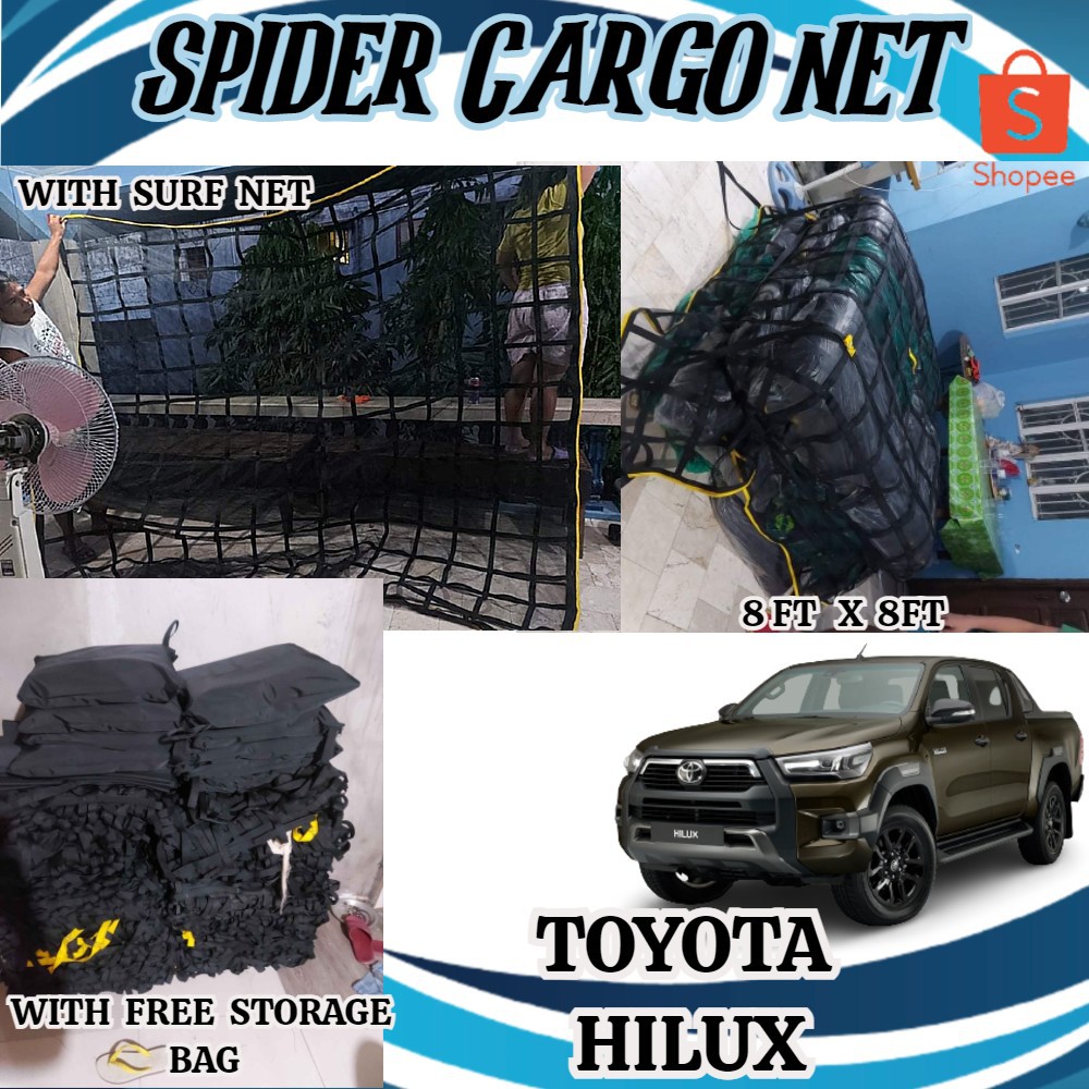 SPIDER CARGO NET FOR TOYOTA HILUX Pick up Truck|Adjustable Strap & Free ...