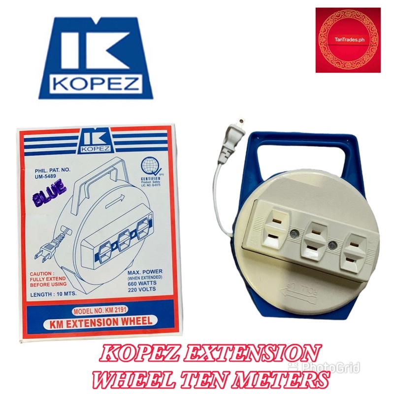 KOPEZ Extension Wheel 10 Meters Extension Cord | Shopee Philippines
