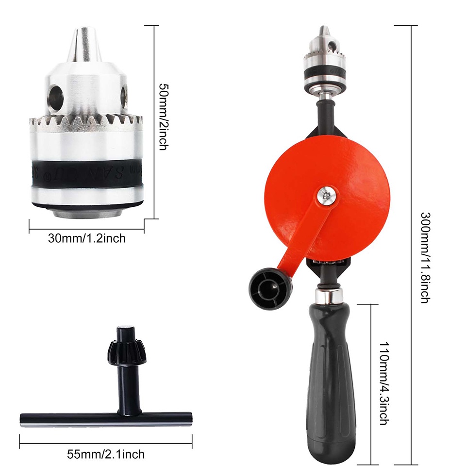 Hand Drill Manual Crank Drill (1.5mm-9mm) Precision Chucks Hand Drill ...