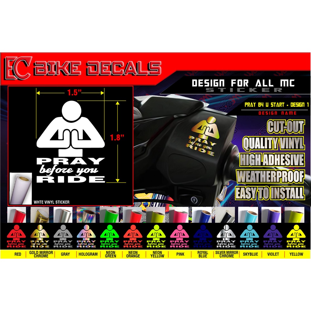 PRAY BEFORE YOU RIDE DECALS | Shopee Philippines