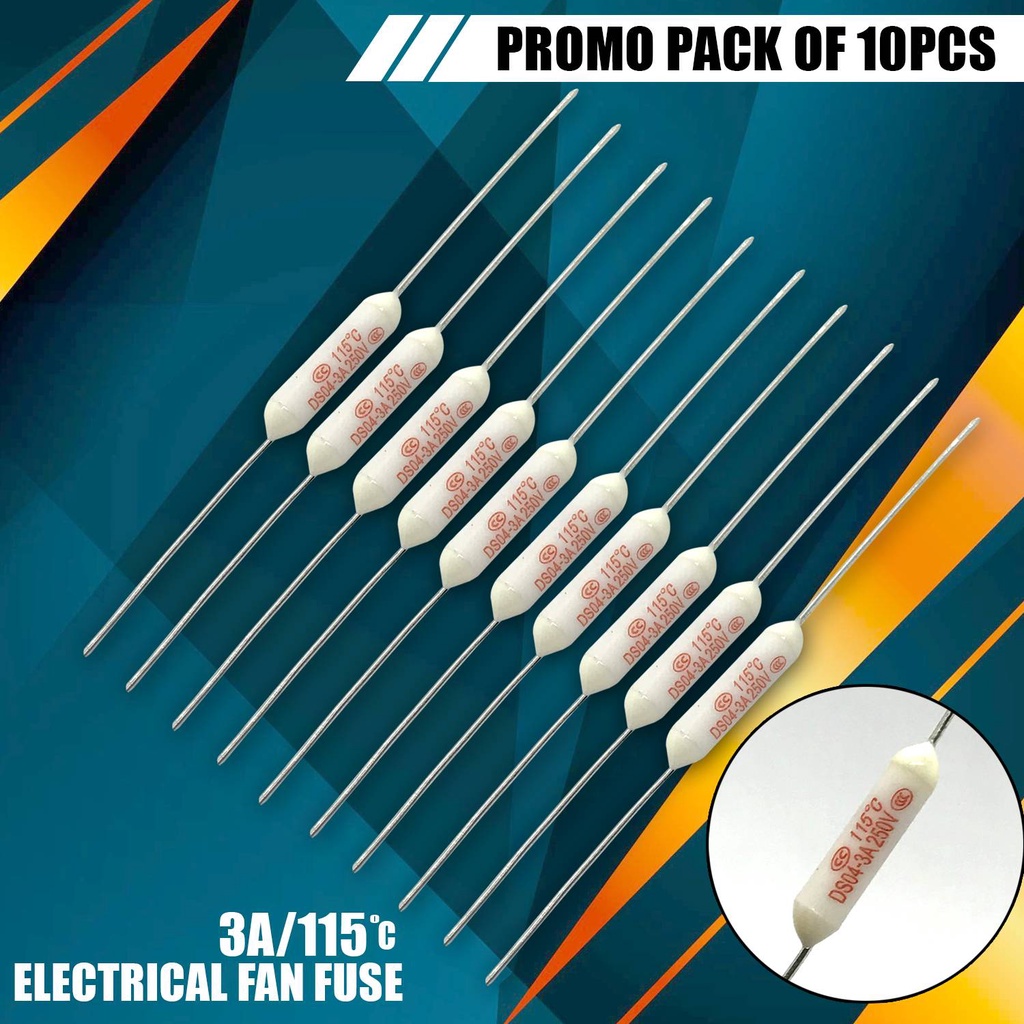 10pcs Thermal Cutoff Fuse 115°Celsius 3A 250VAC Ceramic Package ...