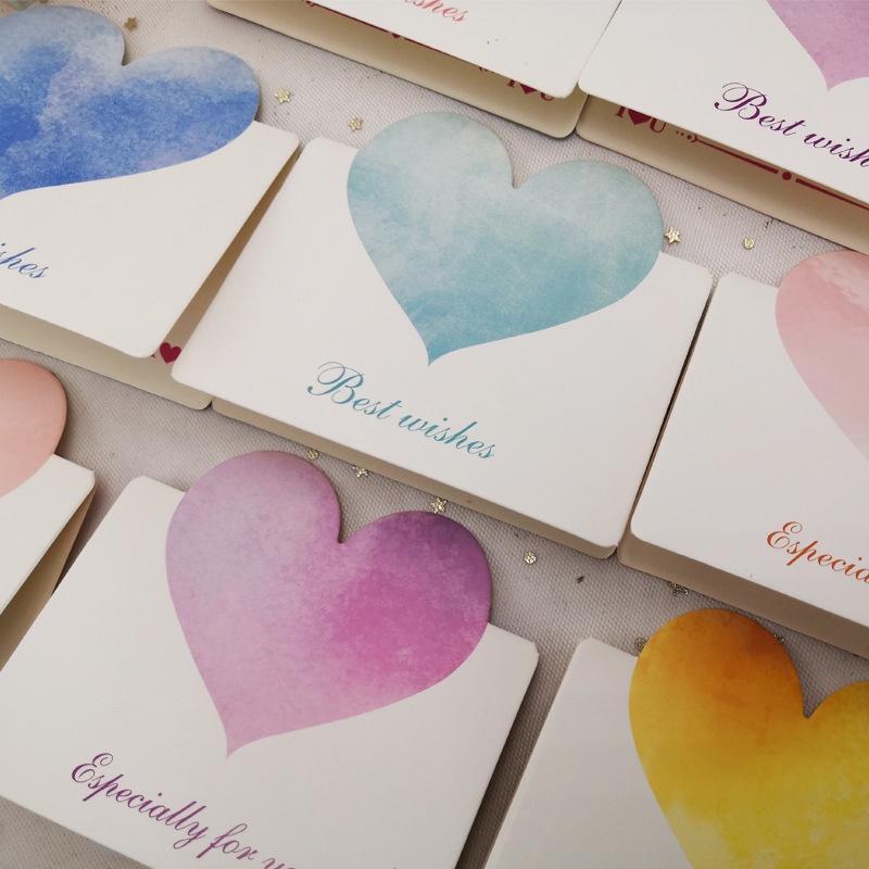 Colorful DIY Heart Shape Card Cards Valentine's Day Birthday Thank You ...