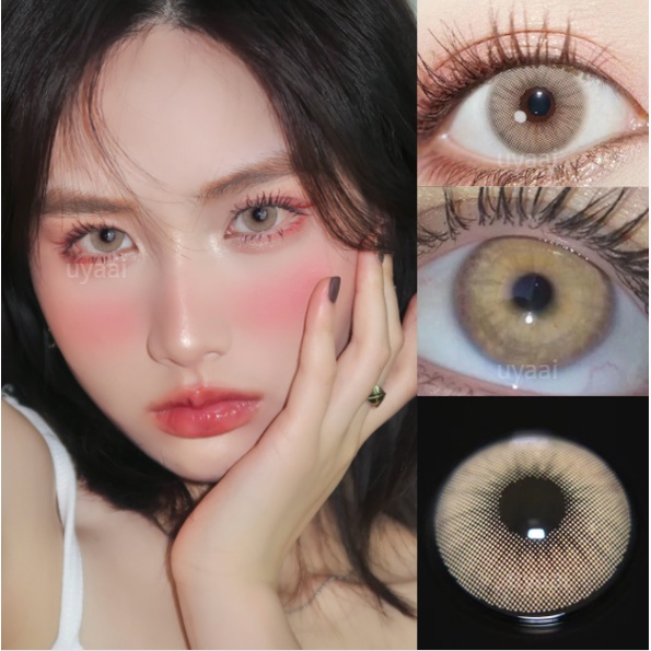 UYAAI Graded Lens 2pcs Pair Polar Light Brown Contact Color Myopia ...