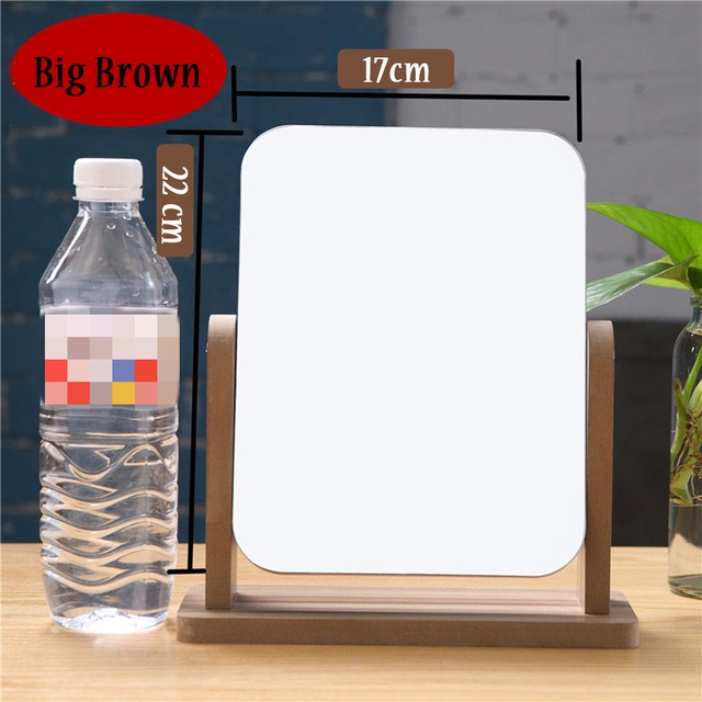 Korean Style Wooden Makeup Desktop Rotating Wooden Mirror Fashion ...