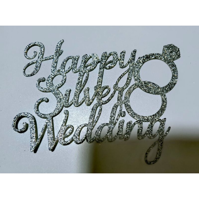 Happy Silver Wedding cake topper | Shopee Philippines