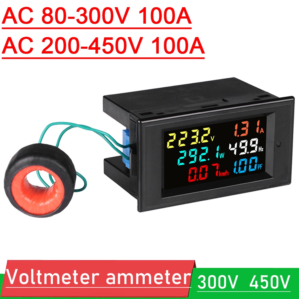 6IN1 AC monitor 110V 220V 380V 100A Digital Voltage Current Power ...
