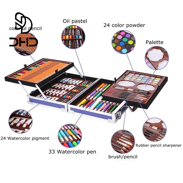 DHD 145 PCS. ART COLORING DRAWING PAINTING SET with Aluminum Alloy Case | Shopee Philippines