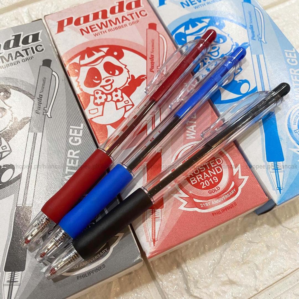 PANDA NEWMATIC WITH RETRACTABLE RUBBER GRIP GEL PEN (PER PIECE) (SCHOOL ...