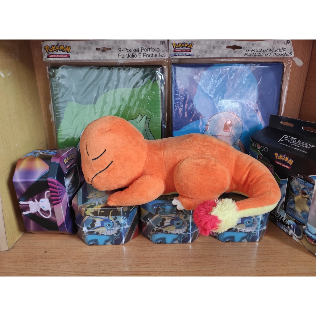 Pokemon stuffed animal - FIRE DINOSAUR - HITOKAGE - SLEEPING POSITION ...