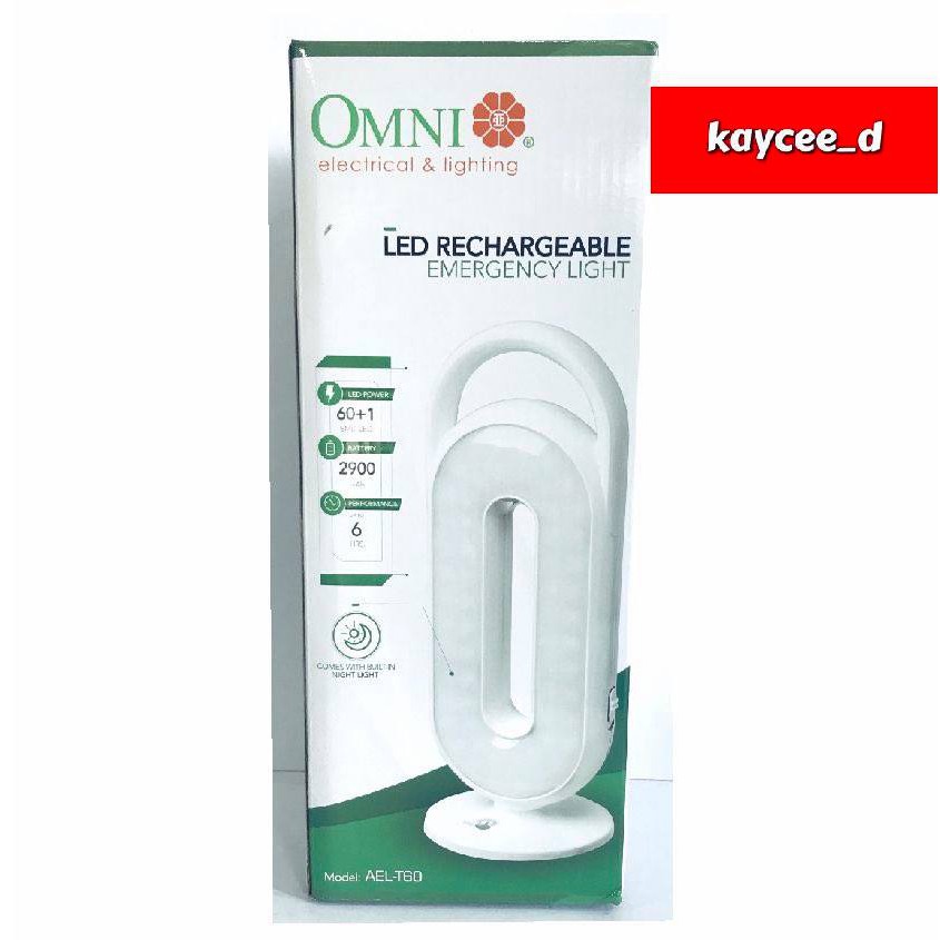 Omni LED Rechargeable Emergency Light-- AEL-T60 | Shopee Philippines