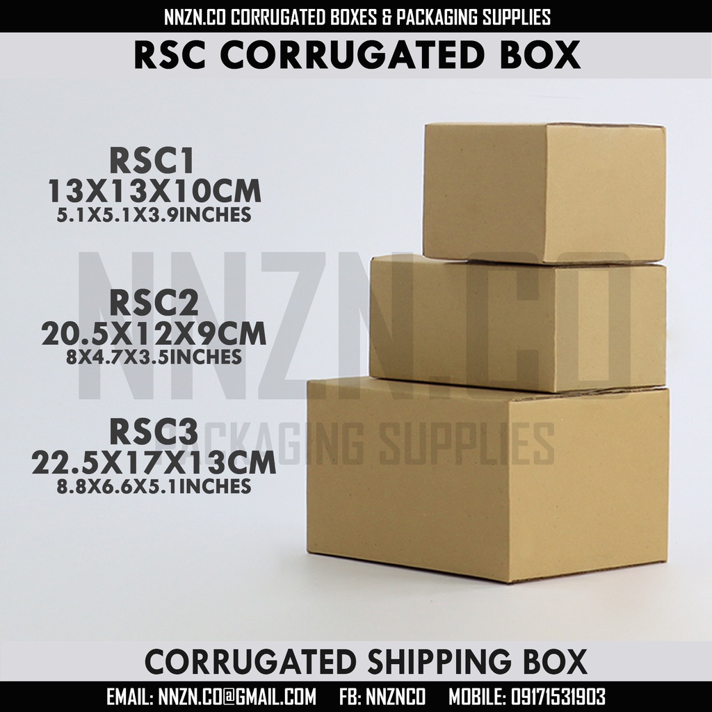 NNZN Brown Kraft Corrugated RSC Boxes Shipping Box Packaging Box RSC1 RSC2 RSC3 - Per Piece ...