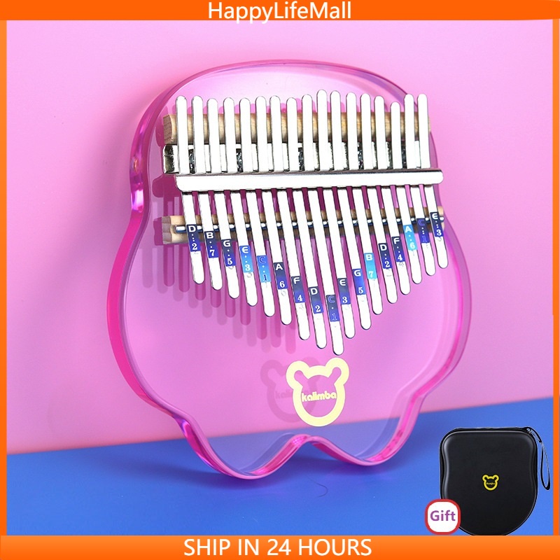 [COD & Local ship]Crystal Acylic Clear Kalimba 17 Keys Thumb Piano Free ...