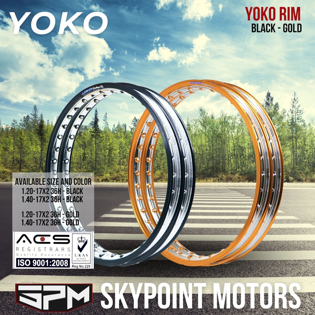2PCS YOKO THAILAND RIM RINGO1 1.20X17, 1.40X17 | Shopee Philippines
