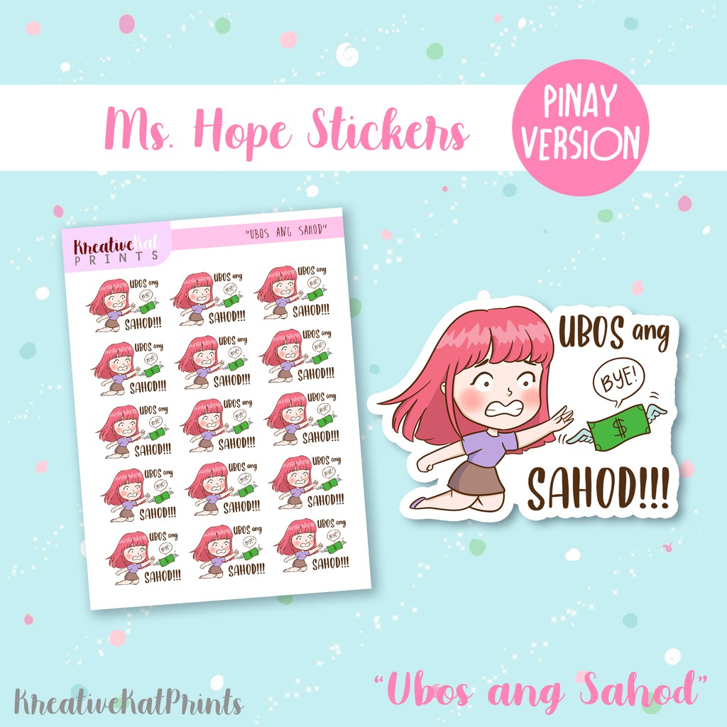 Planner Stickers - UBOS ANG SAHOD | Shopee Philippines