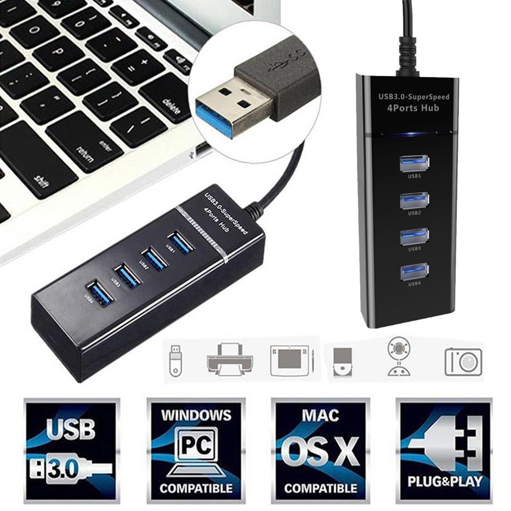 Splitter, usb Hub 4 port usb 3.0 speed (1 usb port to 4 ports) | Shopee ...