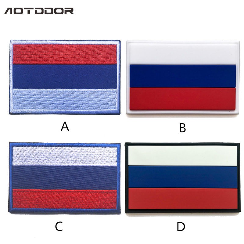 Russia Flag Military Army Tactical Morale Embroidery PVC Rubber Velcro ...
