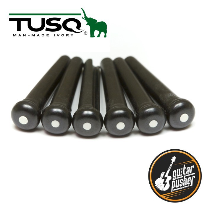 Graphtech Tusq Bridge Pins Martin Style 2Mm Black / White Dot (6 Pcs ...