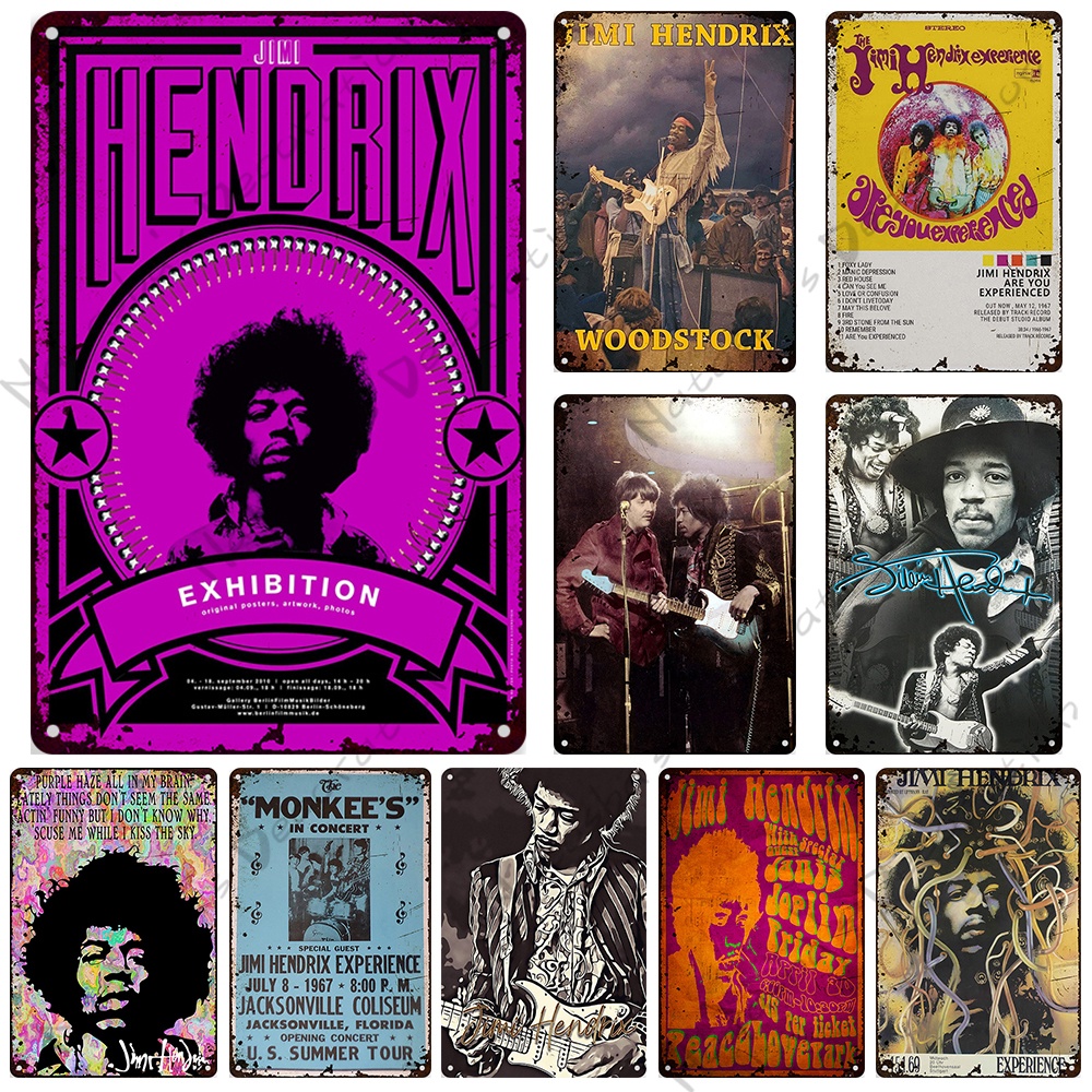 Jimi Hendrix Poster Music Metal Sign Classic Metal Poster Bar Cafe Pub ...