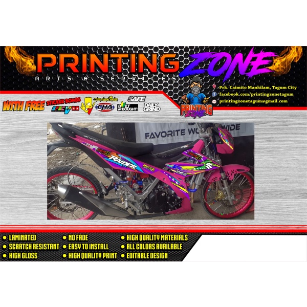 RAIDER R150 FI Stock Sticker Decals with High Quality Printing and ...