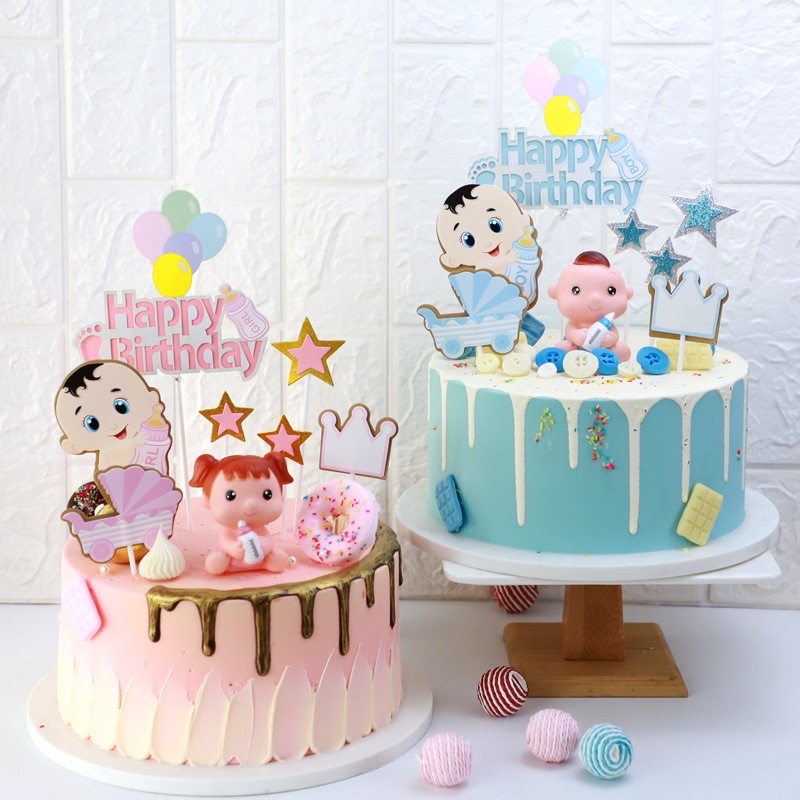 Baby Birthday Christening Cake Topper Girl Boy Baby Cake Decoration SHD ...