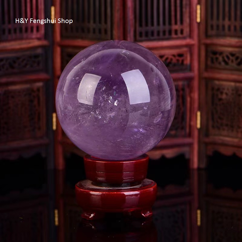 Natural Amethyst Quartz Crystal Healing Ball Sphere Ornaments | Shopee ...
