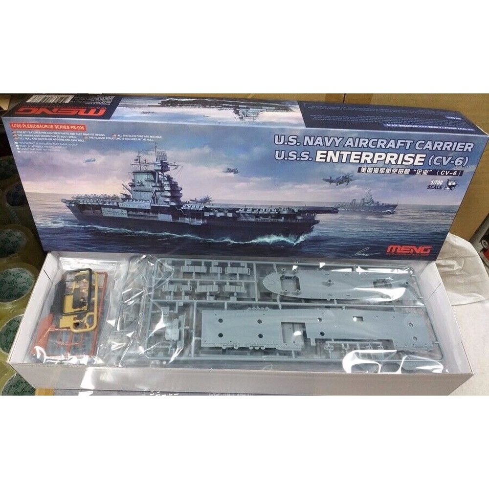USN Aircraft Carrier ENTERPRISE CV-6 MENG 1/700 plastic model kit PS ...