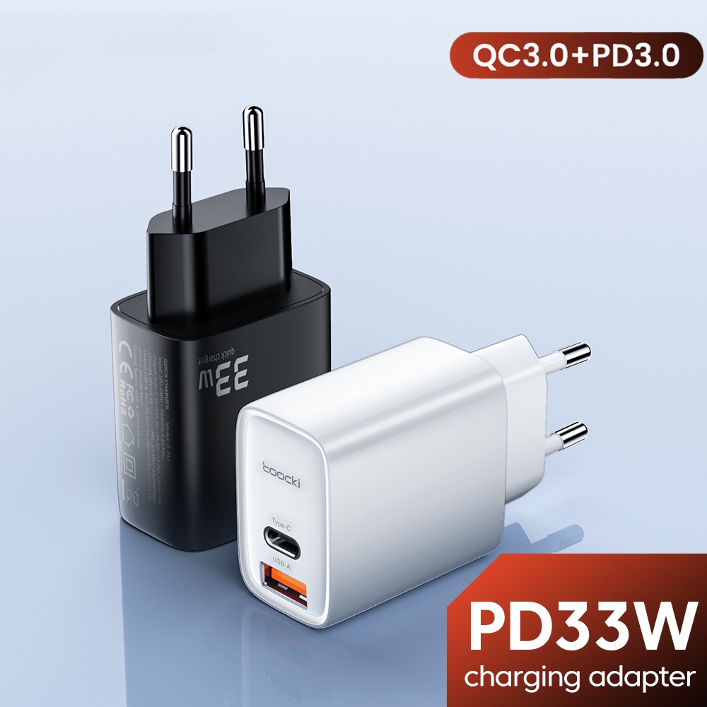 33W PD Charger USB Type C Dual Port Fast Charging Phone Adapter ...