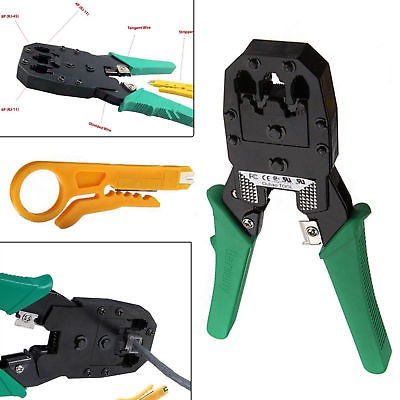 RJ45 RJ11 Ethernet Cable Crimping Plier Cutter Stripper Tool | Shopee ...