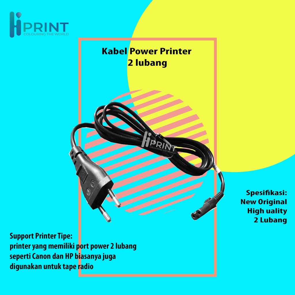 New 2 hole Printer Power Cable Two Hole Black Printer Cable | Shopee ...