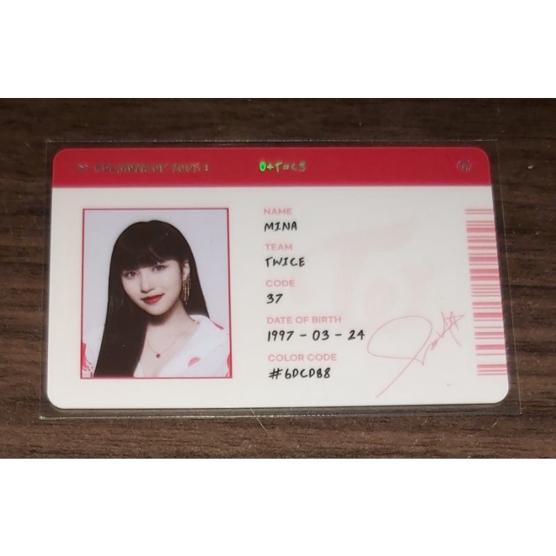 OFFICIAL TWICE FORMULA OF LOVE MINA SCIENTIST ID CARD PHOTOCARD BREAK ...