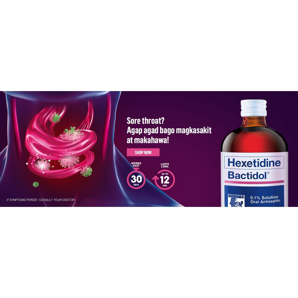 BACTIDOL Oral Antiseptic 60ml or 120ml or 250ml or 500ml | Shopee ...