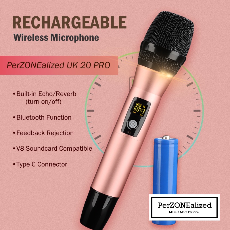 PerZONEalized UK 20-PRO Rechargeable Wireless Microphone (High Quality ...