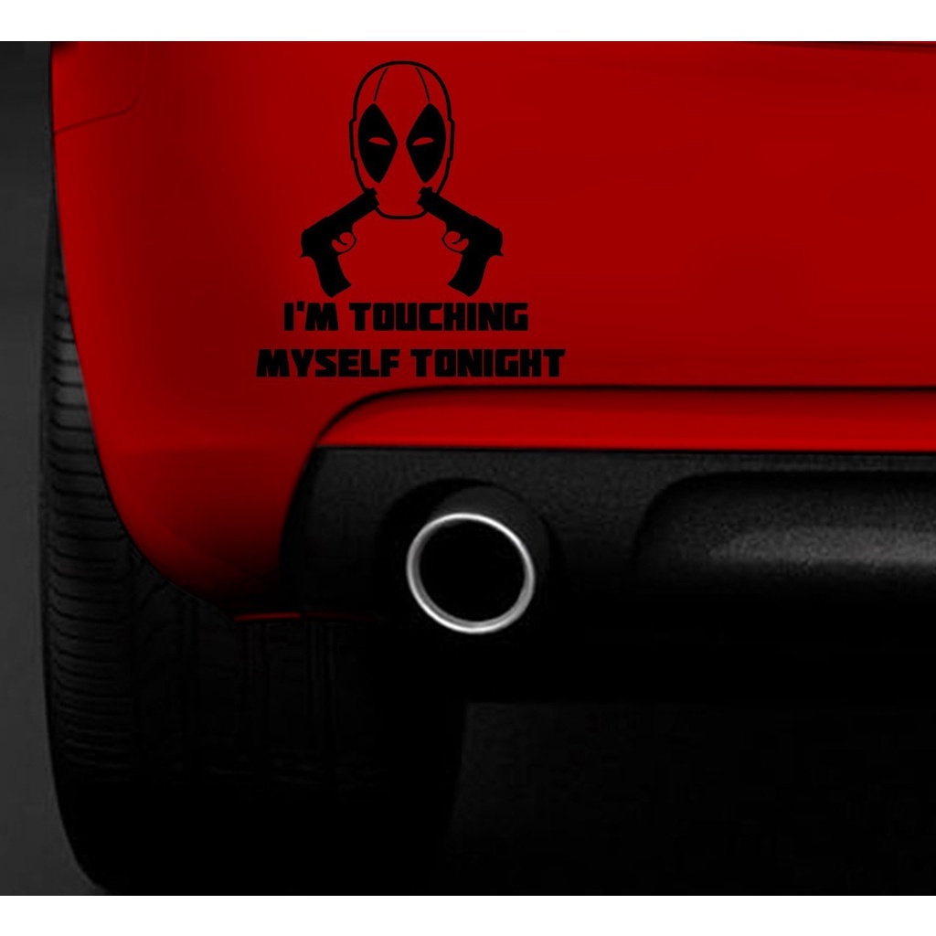 Deadpool Touching Myself With Guns Funny CAR VAN STICKER CAR BOAT ...