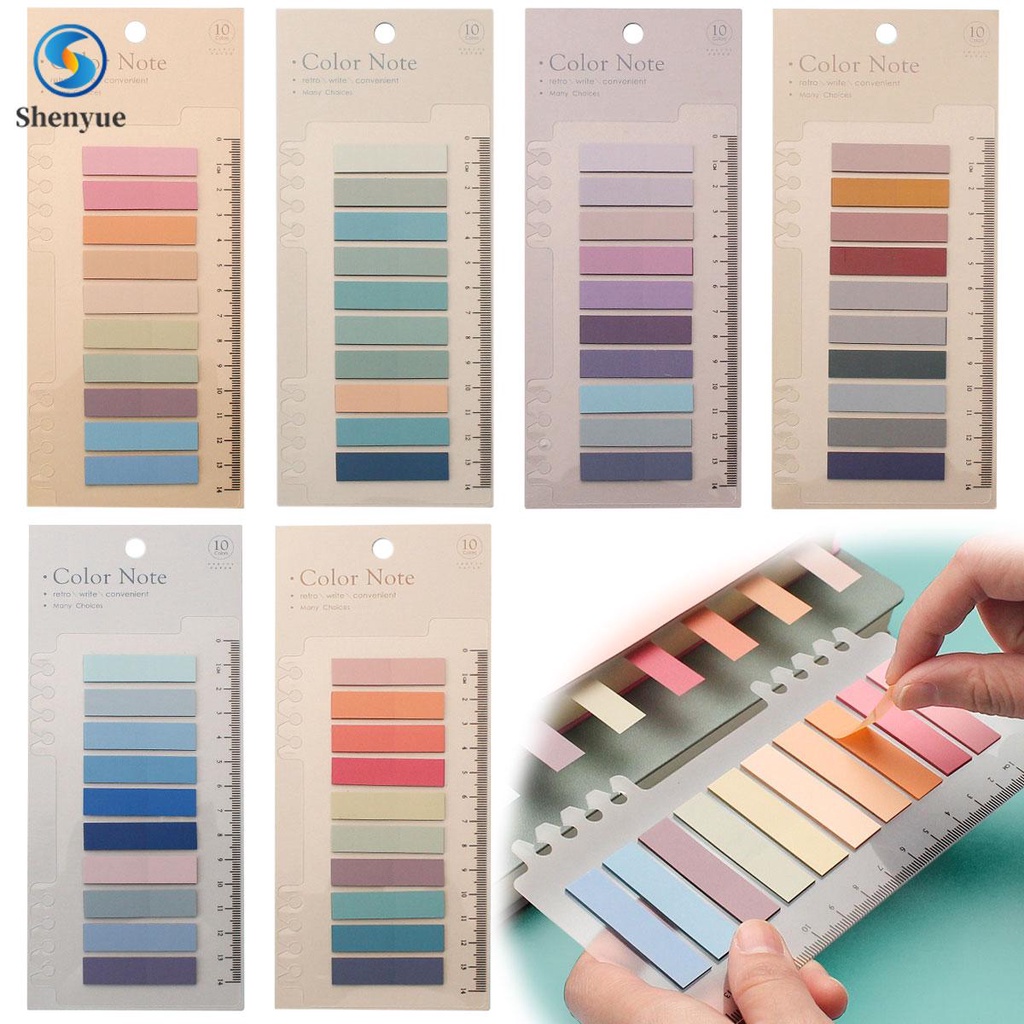1200pcs Book Tab Colorful Sticky Notes with Ruler Memo Pad Lable ...