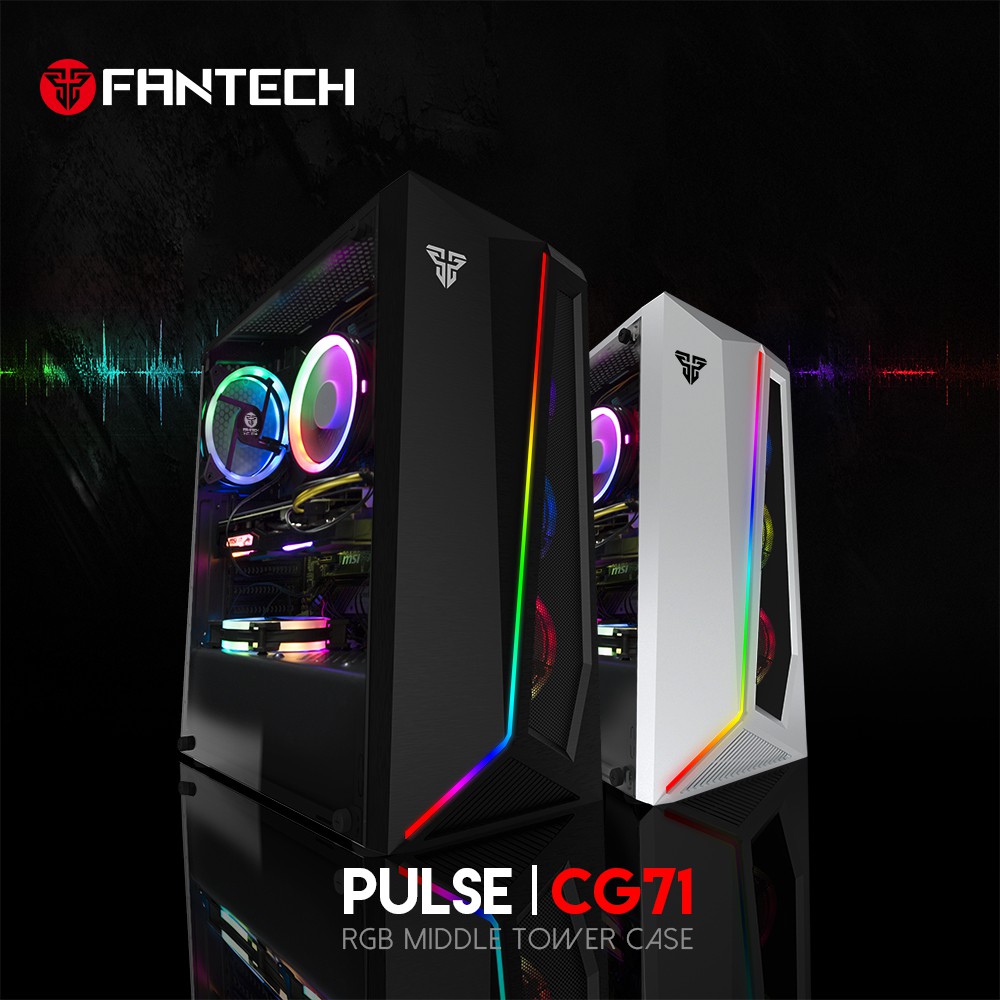 Fantech Pulse CG71 RGB Gaming PC Case Mid Tower ATX Micro ATX Mini ITX ...
