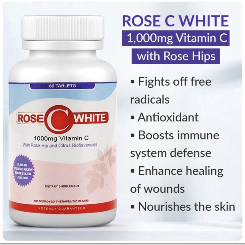Rose C White 1000mg Vitamin C with Rose Hips | Shopee Philippines