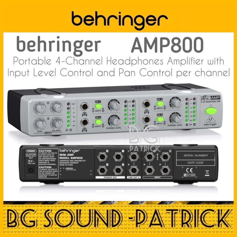 Behringer AMP800 4-Channel Headphone Amplifier | Shopee Philippines