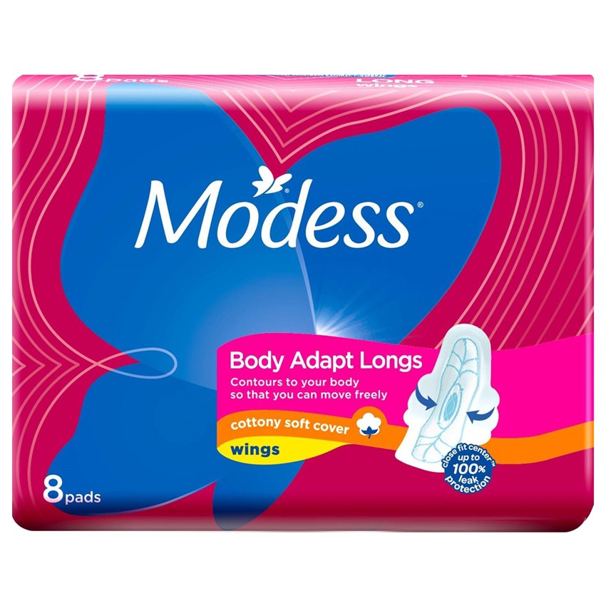 Modess Body Adapt Longs Maxi Sanitary Napkins 8's | Shopee Philippines