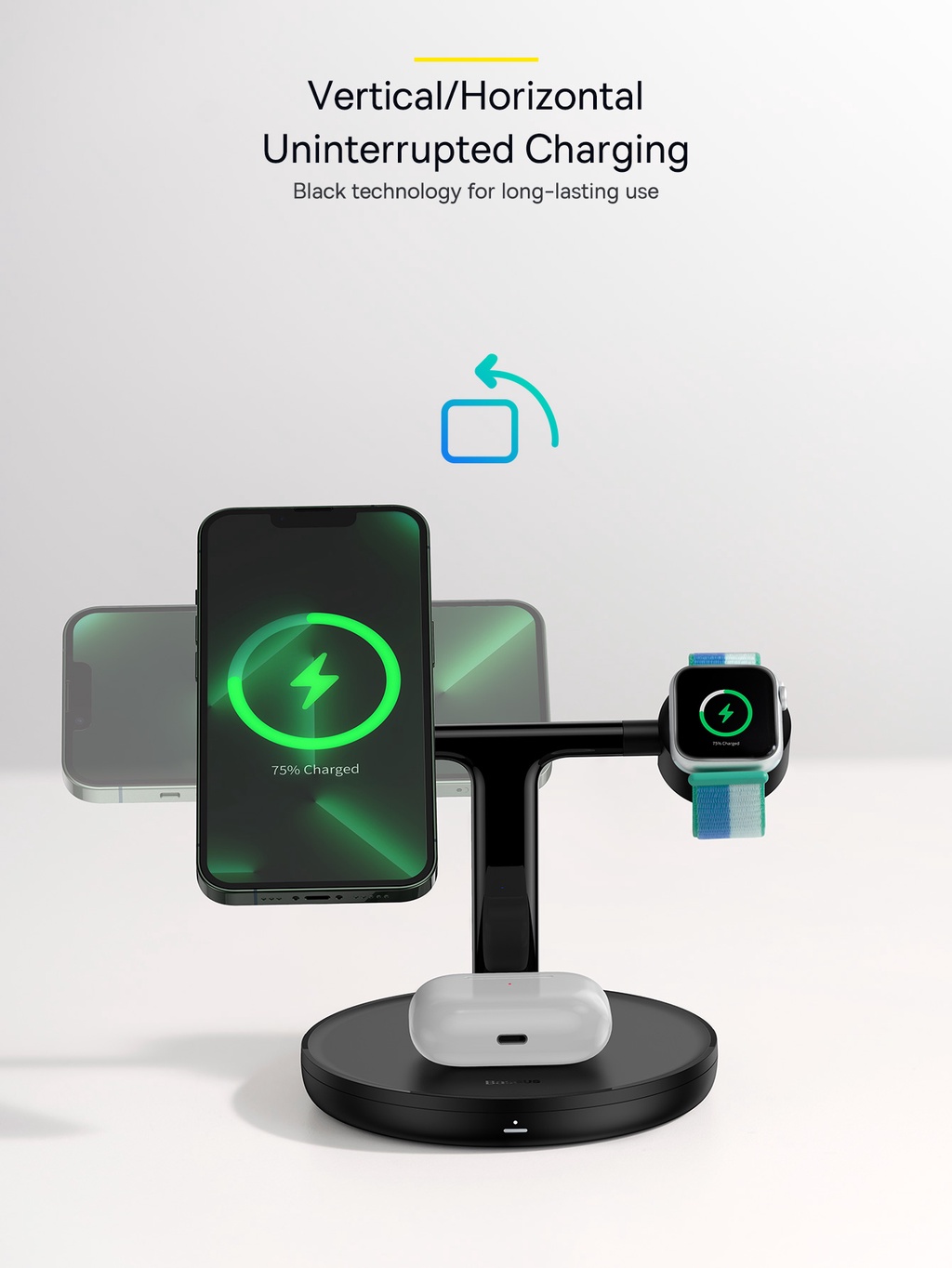 Baseus 3 in 1 Wireless Charger Magnetic Charging Bracket Magnetic ...