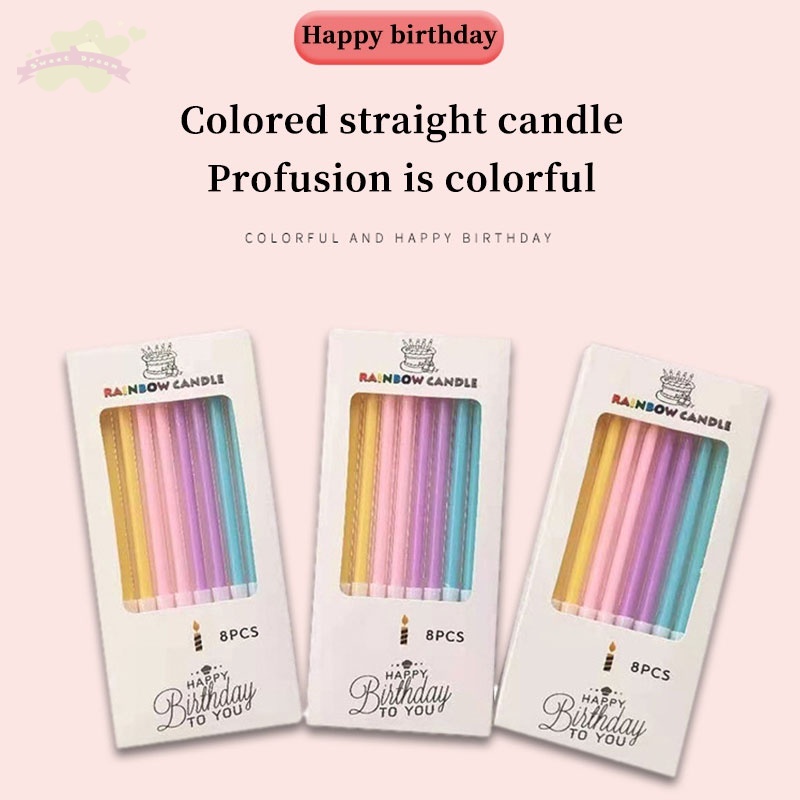 【SD】8PCS Birthday Candle Party Needs Decorations Flag Mahaba Candle ...