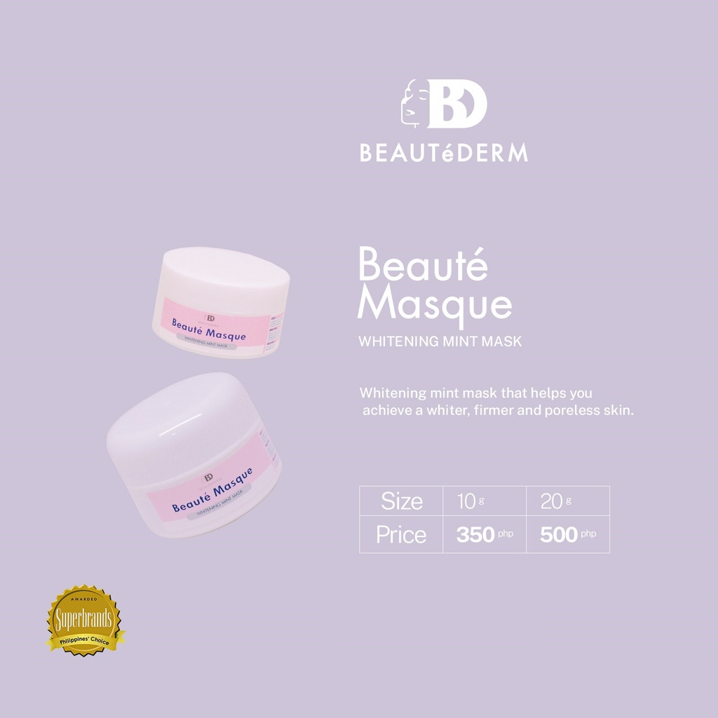 Beautederm Beaute Masque Whitening Mint Mask 20g | Shopee Philippines