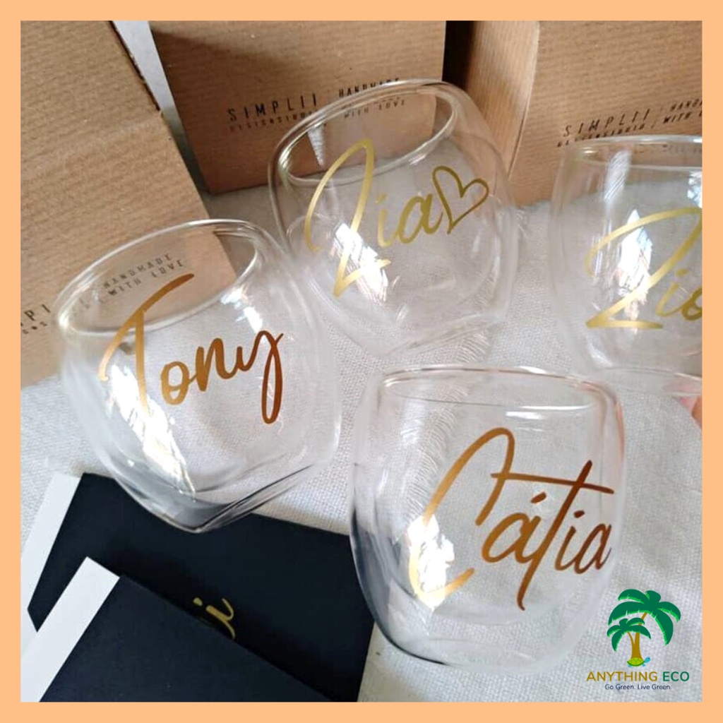 PERSONALIZED Double Wall Glass Coffee Mugs With Bamboo Lid | Shopee ...