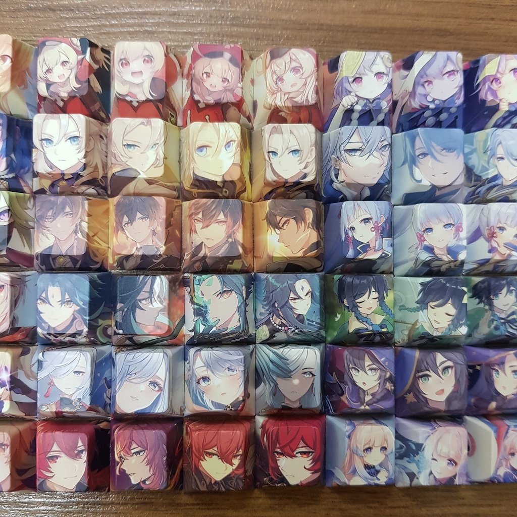 Set of 4 keyboard buttons with more than 50 characters genshin impact ...