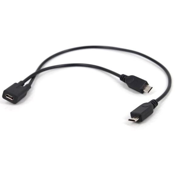 Micro USB Female to 2 Micro USB Male Splitter Extension Charge Cable ...