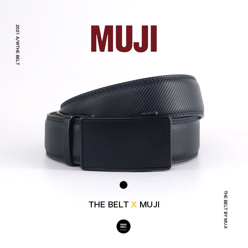 MUJI Leather Belt Men's Leather Toothless Automatic BucklemujiVersatile ...